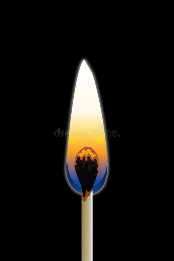 A Match Burning with Eternal Fire Stock Illustration - Illustration of ...