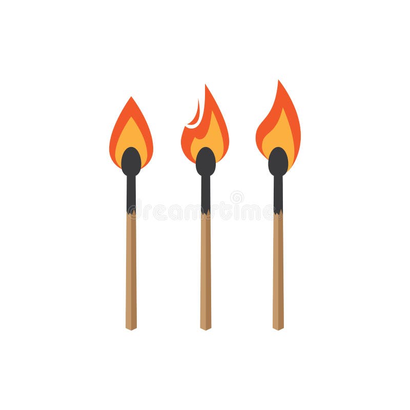 Match burning illustration stock vector. Illustration of spark - 238902939