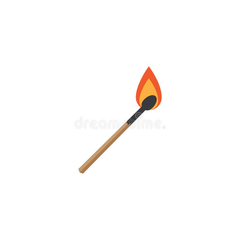 Match burning illustration stock vector. Illustration of spark - 238902939