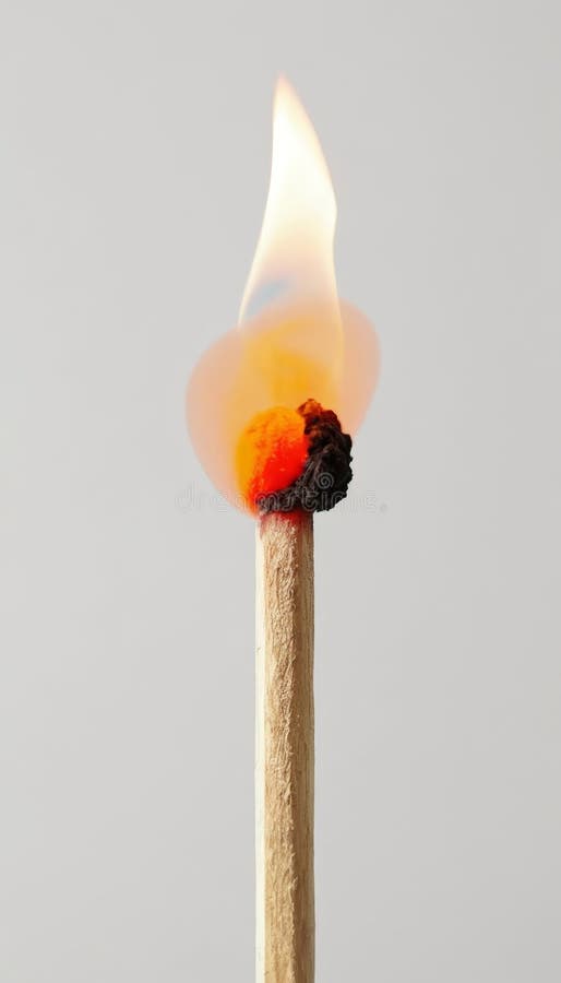A Match Burns Brightly, Illuminating the Area Around it, Representing ...