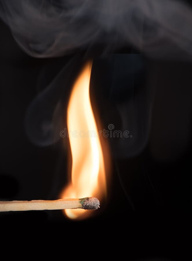 Match bursting into flame stock photo. Image of macro - 47748498