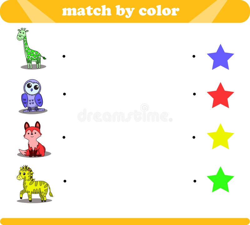 Color Matching Educational Game for Children Stock Vector Illustration ...