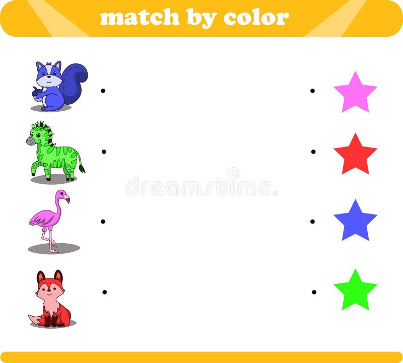 Color Matching Educational Game for Children Stock Vector Illustration ...