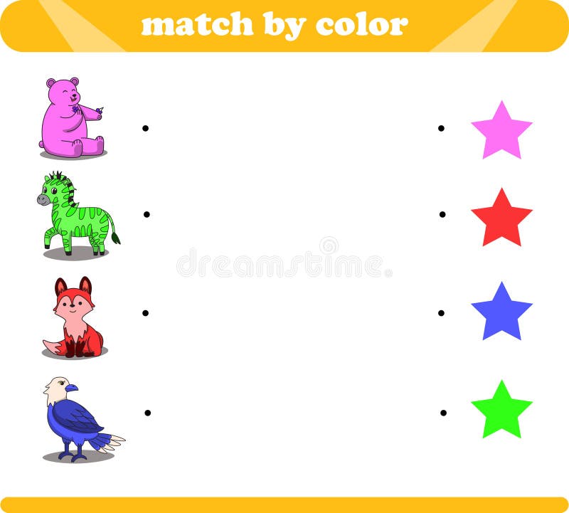 Color Matching Educational Game for Children Stock Vector Illustration ...