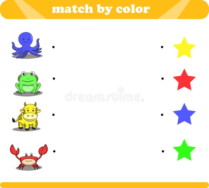 Color Matching Educational Game for Children Stock Vector Illustration ...