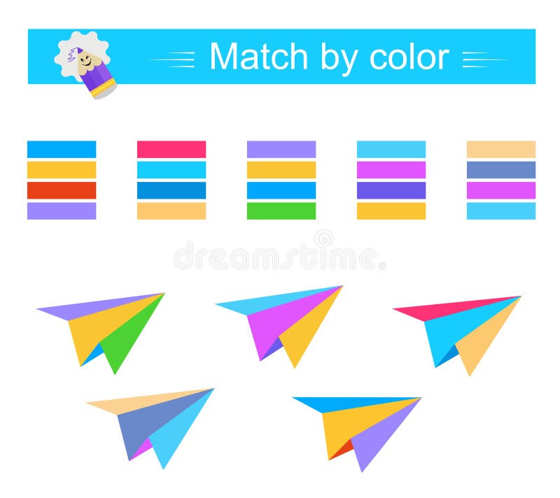 Match by Color. Attention Tasks for Children Stock Vector ...