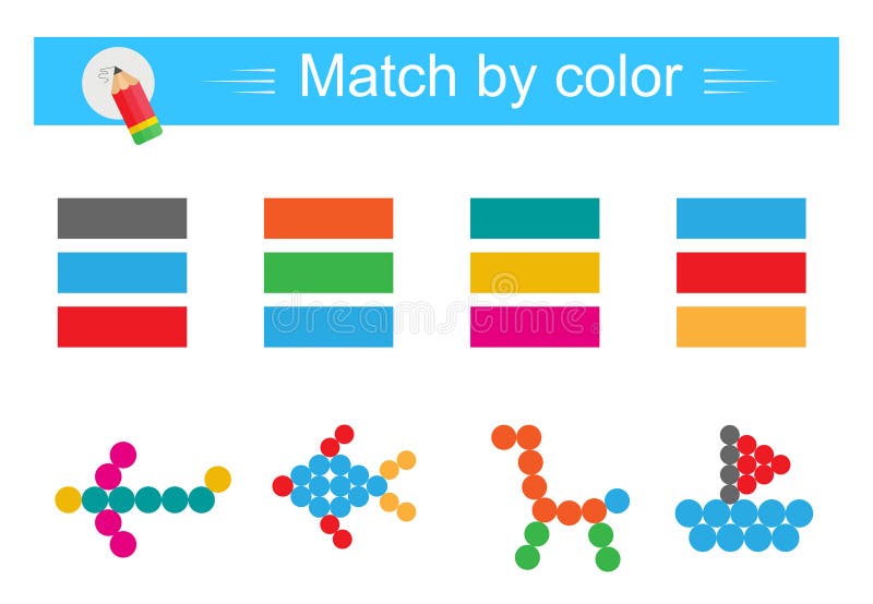 Match by Color. Educational Game for Children Stock Illustration ...