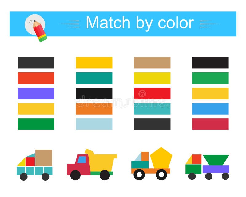 Educational Game for Kids. Match by Cubes. Worksheet for Preschoolers ...