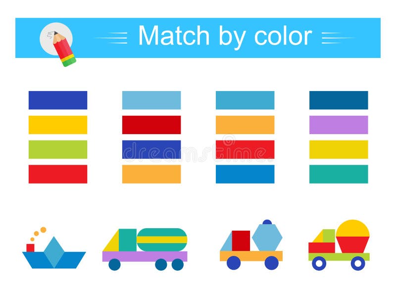 Match by Color. Educational Game for Children Stock Vector ...