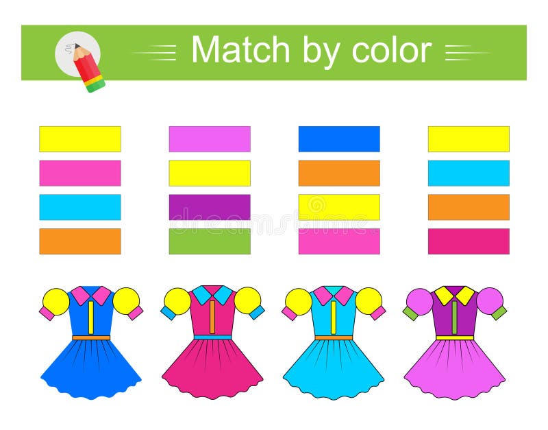 Match by Color. Educational Game for Children Stock Vector ...