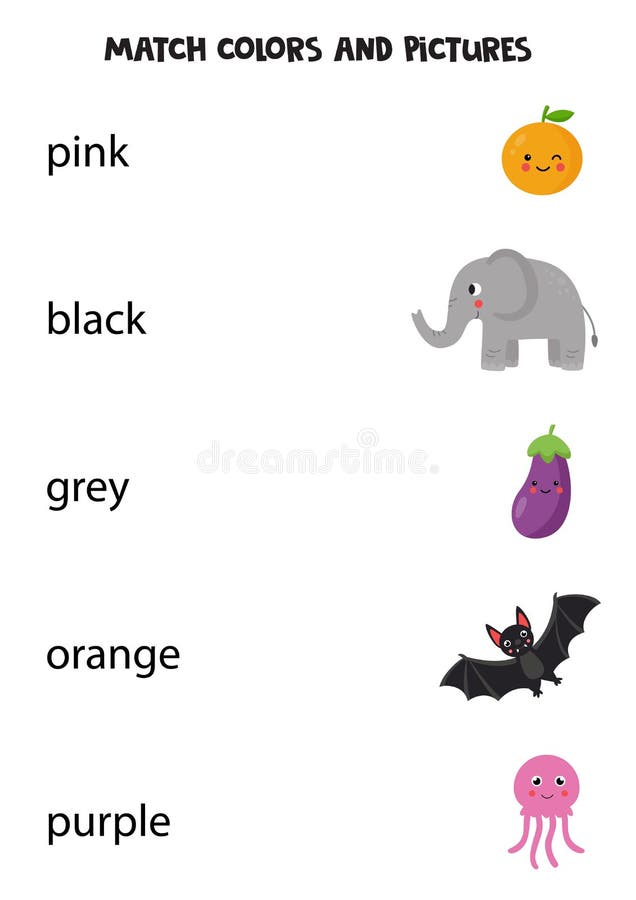 Match Color and Picture. Educational Game for Kids. Stock Vector ...