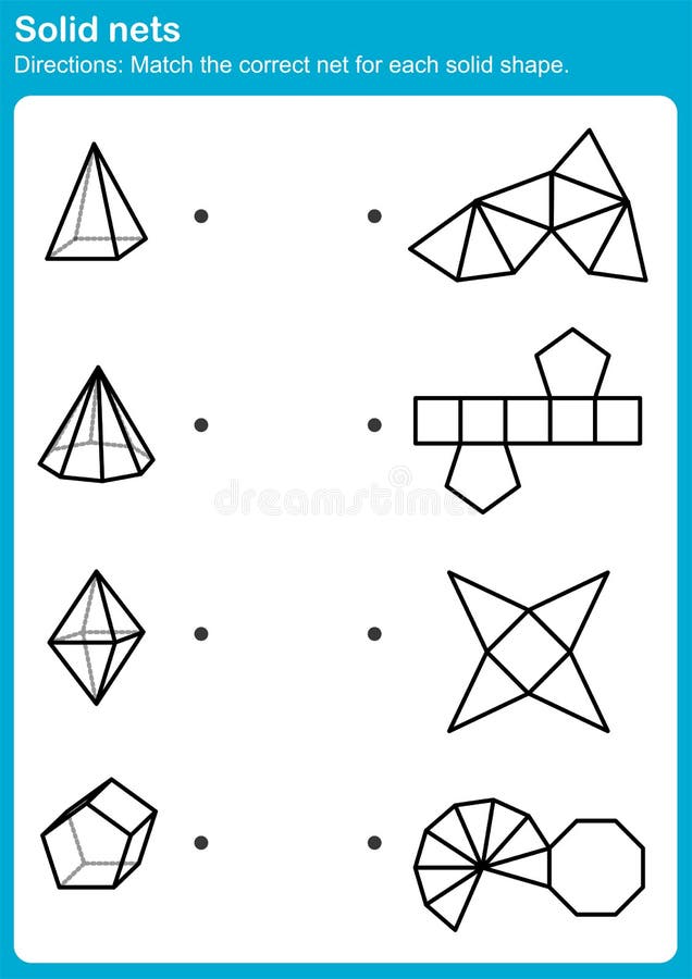 Match the Correct Net for Each Solid Shape. - Worksheet for Education ...