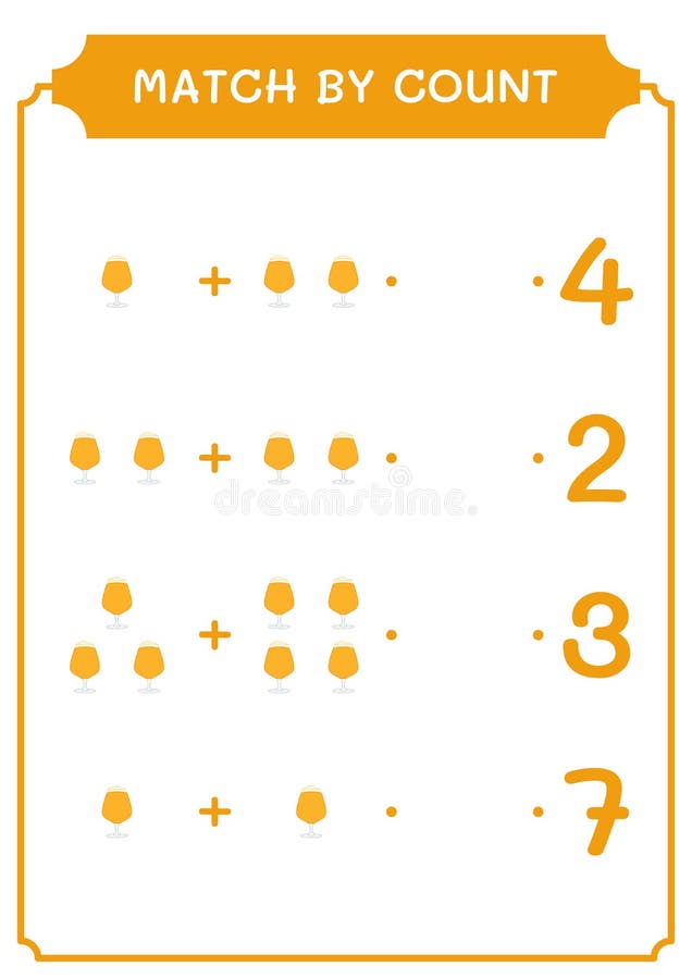 Match by Count of Beer, Game for Children. Vector Stock Vector ...