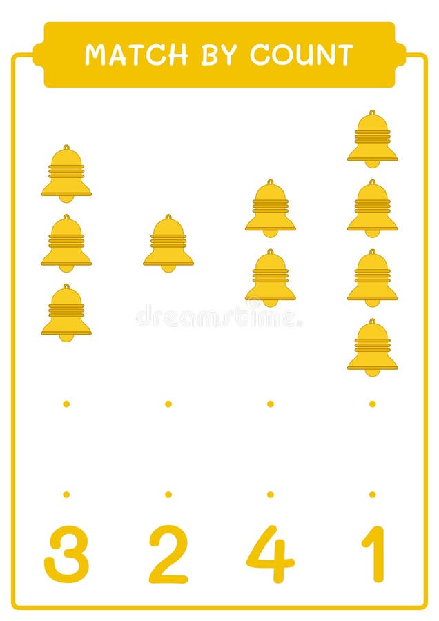 Match by Count of Bell, Game for Children. Vector Stock Vector ...