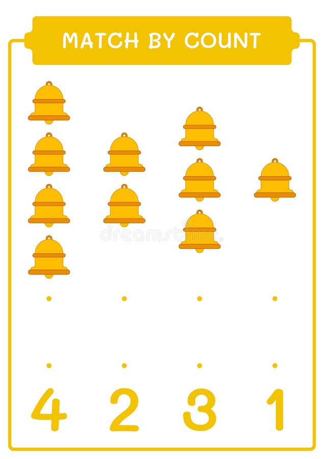 Match by Count of Bell, Game for Children. Vector Stock Vector ...