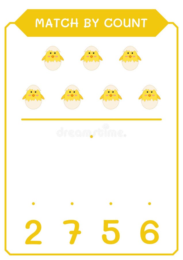 Match by Count of Chick, Game for Children. Vector Stock Vector ...