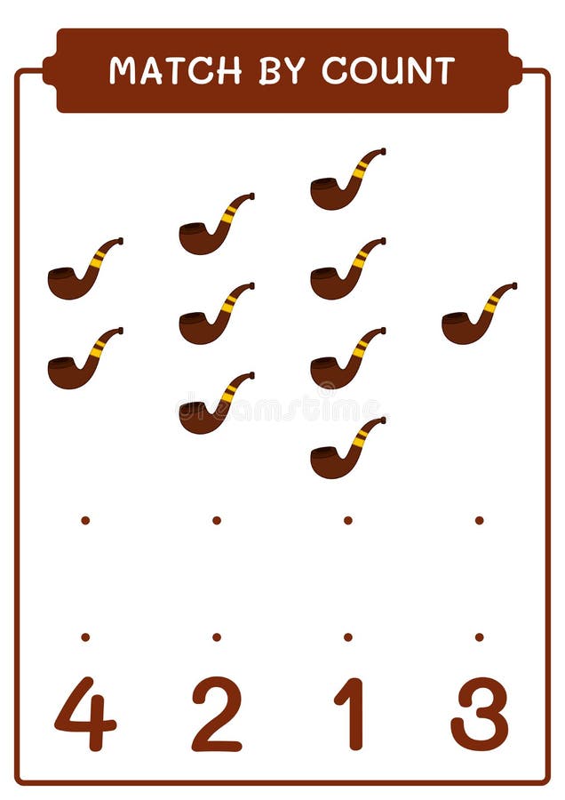 Match by Count of Smoking Pipe, Game for Children. Vector Stock Vector ...