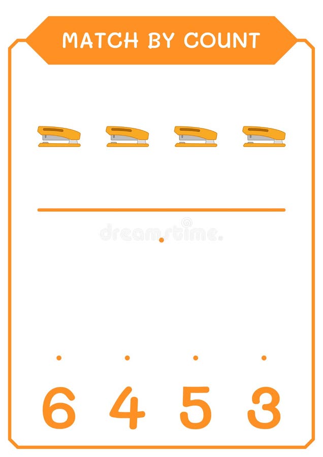 Match by Count of Stapler, Game for Children. Vector Stock Vector ...