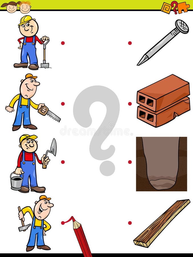 Match Elements Education Game Stock Vector - Illustration of match ...