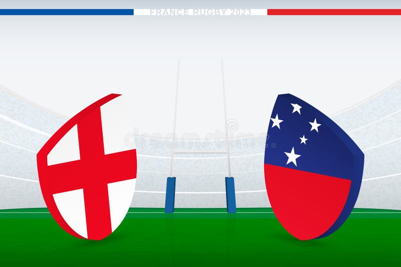 Match between England and Samoa, Illustration of Rugby Flag Icon on ...