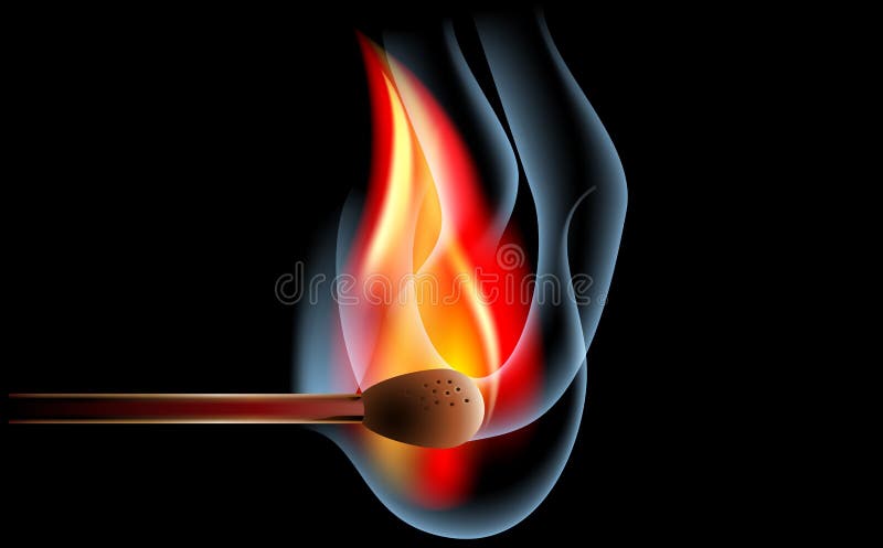 Match on fire stock illustration. Illustration of isolated - 22528782