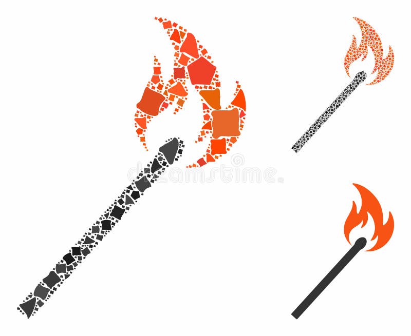 Match Fire Composition Icon of Tremulant Elements Stock Illustration ...