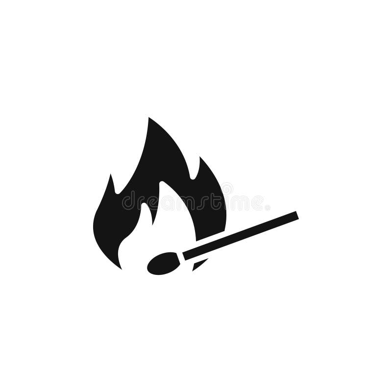 Match fire icon stock vector. Illustration of design - 338055394