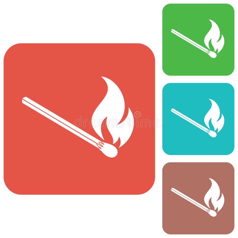 Match fire icon vector stock vector. Illustration of matchstick - 95605519