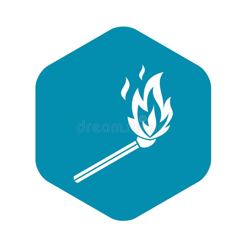 Match Flame Icon, Simple Style Stock Vector - Illustration of burn ...