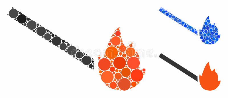 Match Flame Mosaic Icon of Circles Stock Illustration - Illustration of ...