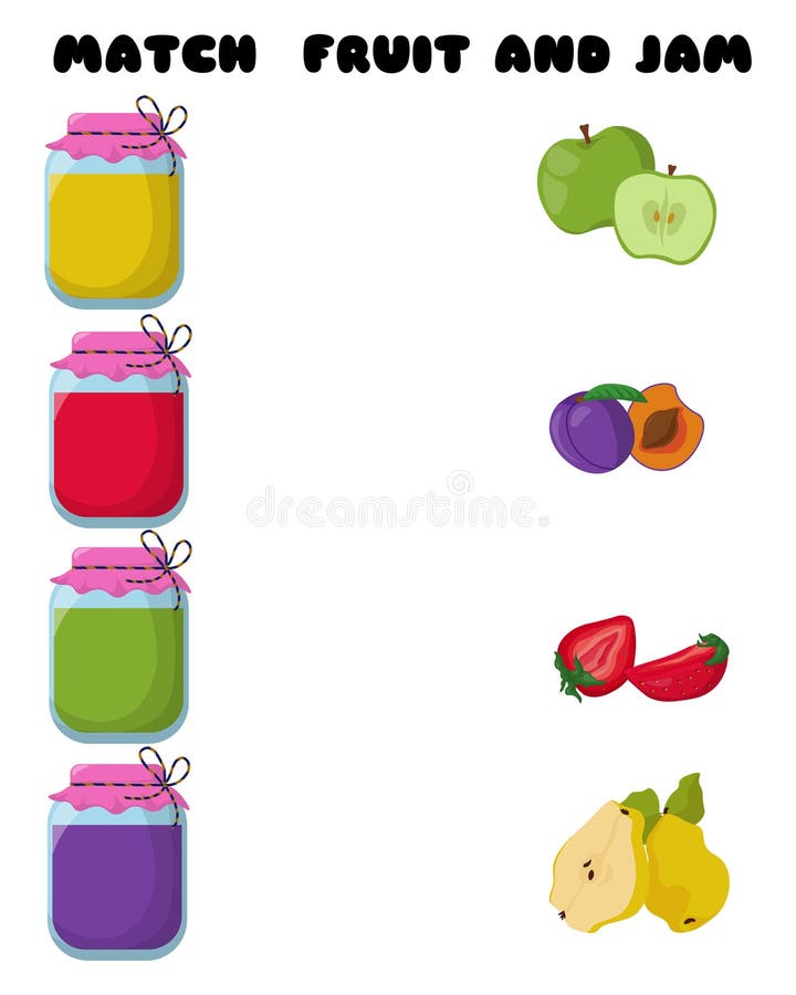 Match Fruits and Jam Correctly, Educational Game for Kids Activities ...
