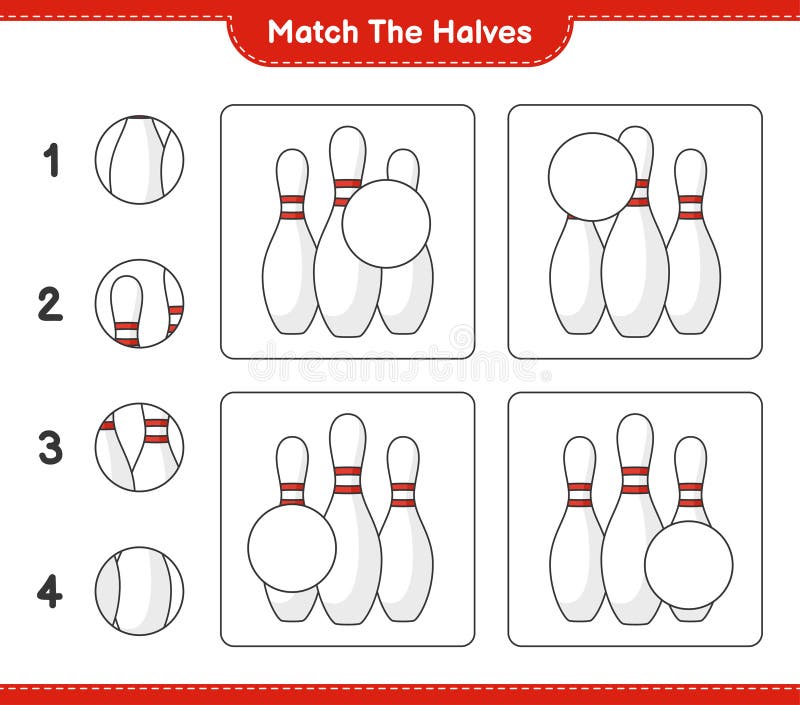 Match the Halves. Match Halves of Bowling Pin Stock Vector ...