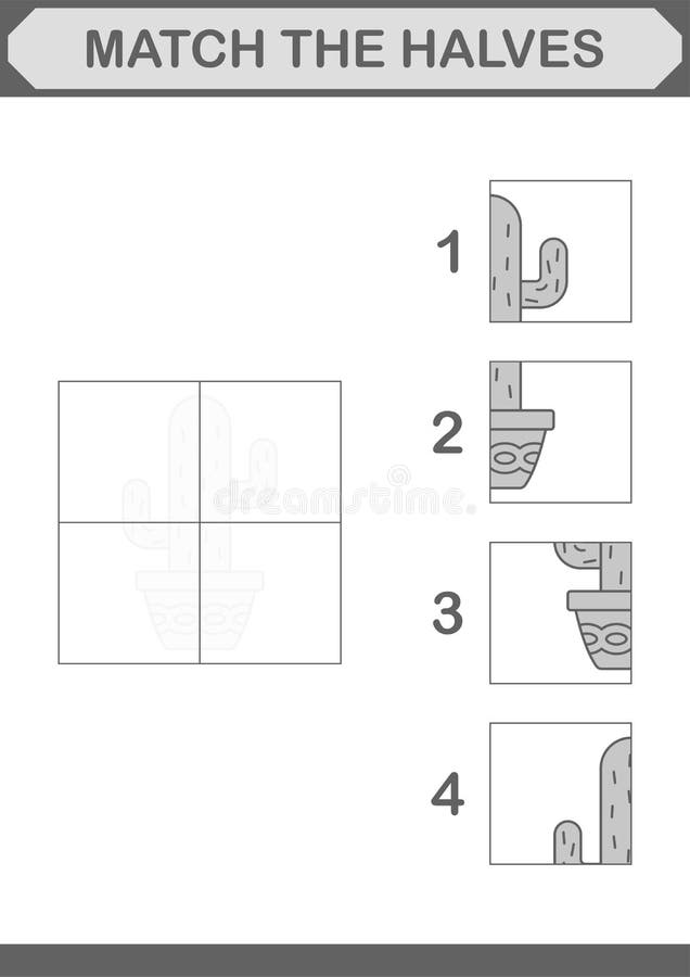 Match the Halves. Match Halves of Fruits. Educational Children Game ...