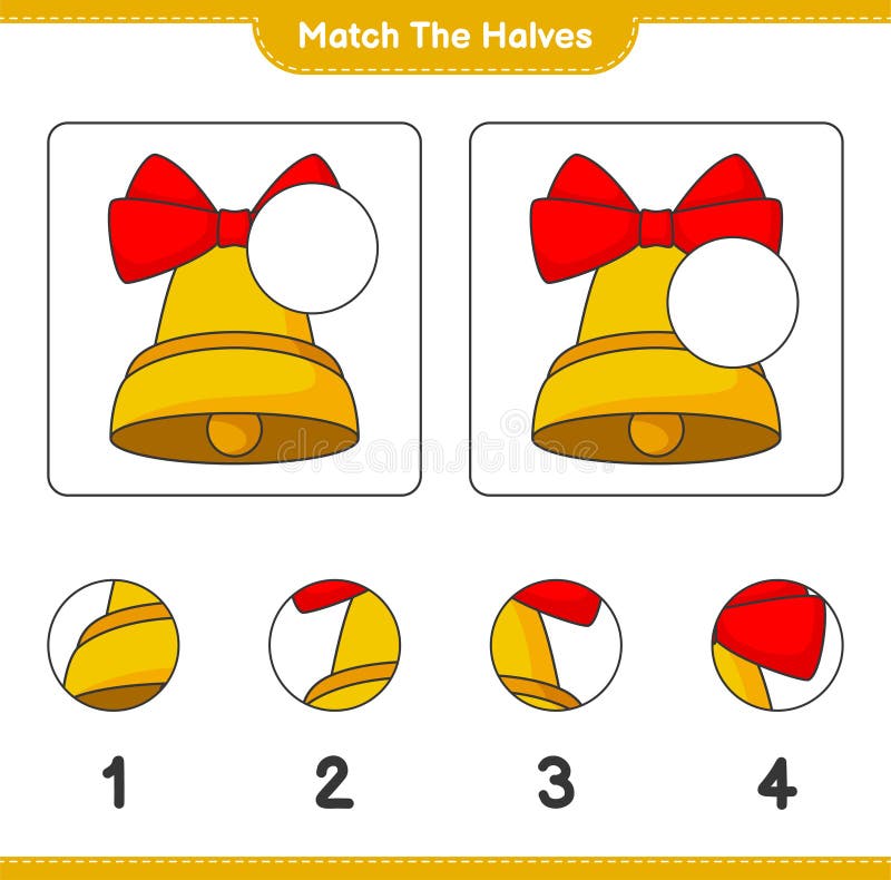 Match the Halves. Match Halves of Christmas Bell Stock Vector ...
