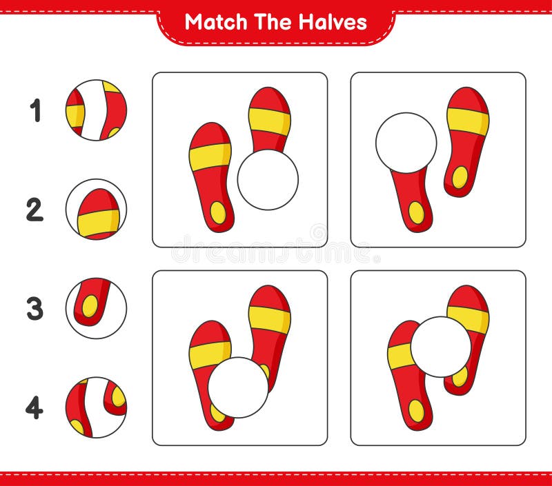 Match the Halves. Match Halves of Flip Flop Stock Vector - Illustration ...