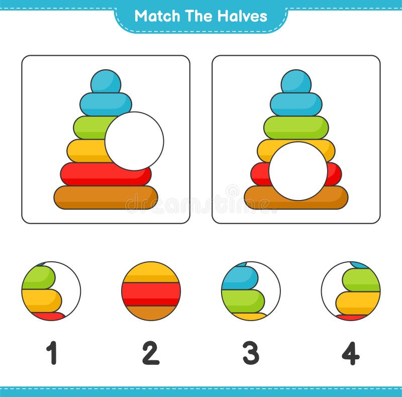 Match the Halves. Match Halves of Pyramid Toy Stock Vector ...