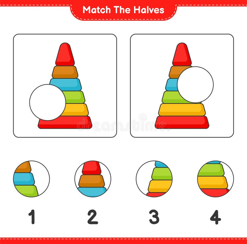 Match the Halves. Match Halves of Pyramid Toy Stock Vector ...