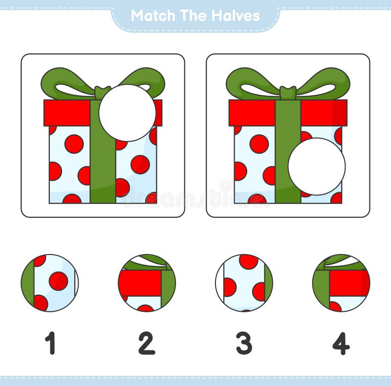 Match the Halves. Match Halves of Ribbon Stock Vector - Illustration of ...