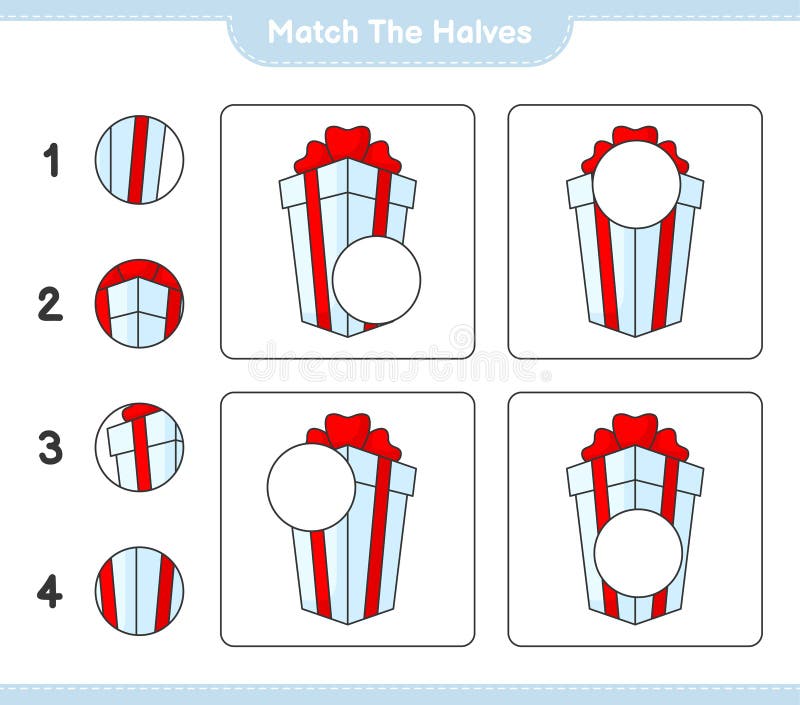 Match the Halves. Match Halves of Ribbon Stock Vector - Illustration of ...
