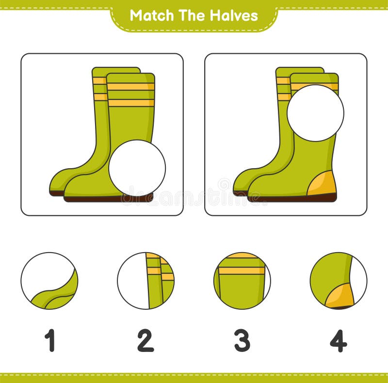 Match the Halves. Match Halves of Rubber Boots Stock Vector ...
