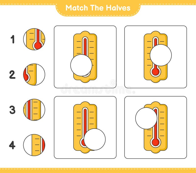 Match the Halves. Match Halves of Thermometer Stock Vector ...