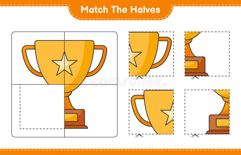 Match the Halves. Match Halves of Trophy Stock Vector - Illustration of ...