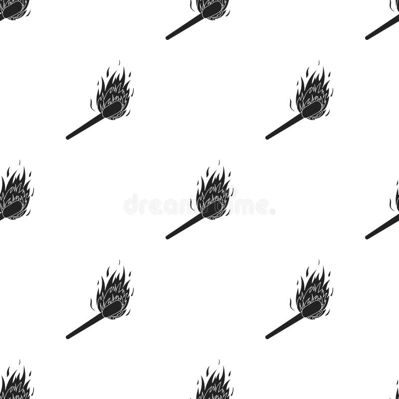 Match Icon in Cartoon Style on White Background. Light Source Pattern ...