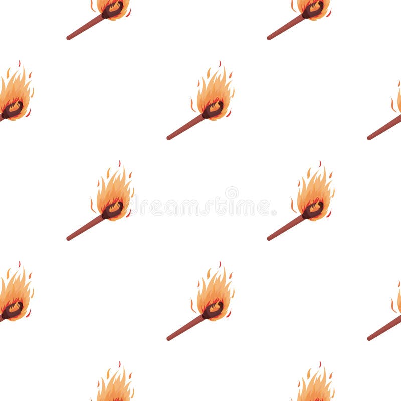 Match Icon In Cartoon Style On White Background. Light Source Pattern ...
