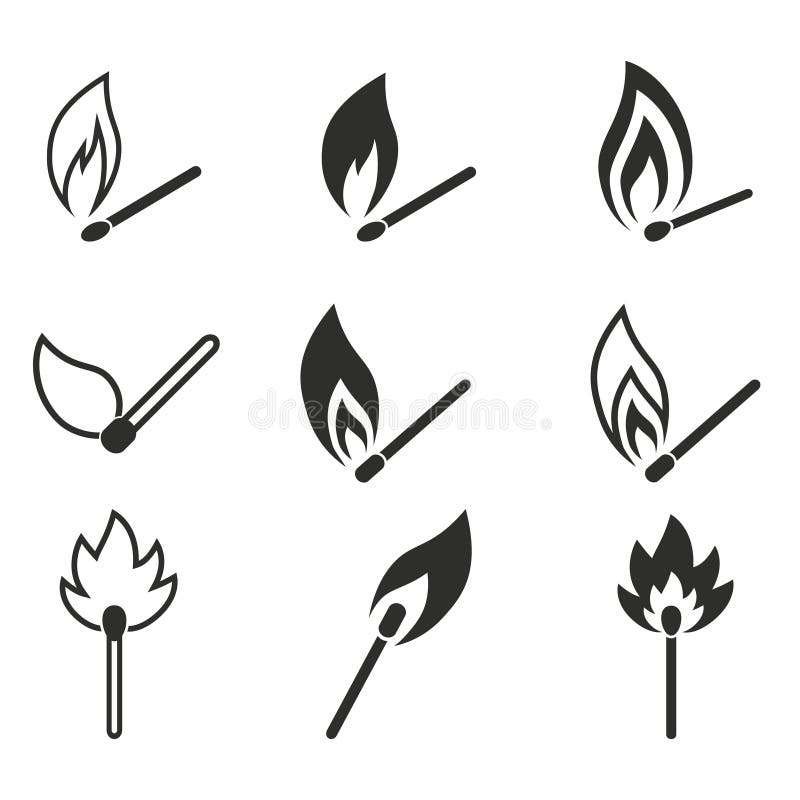 Match icon set. stock vector. Illustration of object - 83126442