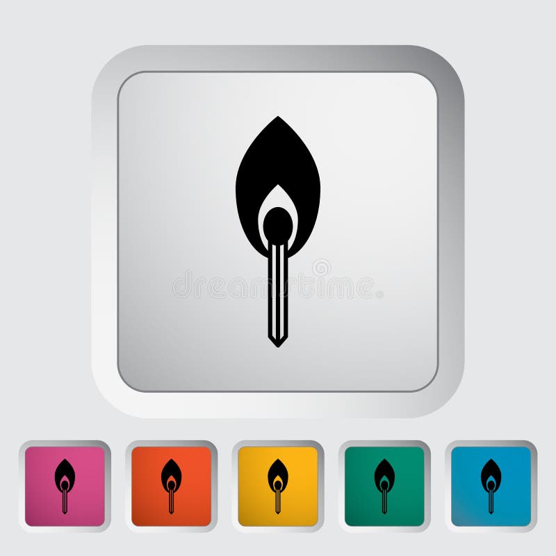 Match icon stock vector. Illustration of stick, spark - 89293050