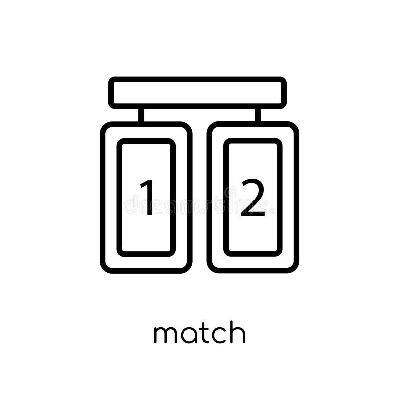 Match Icon. Trendy Modern Flat Linear Vector Match Icon on White Stock ...