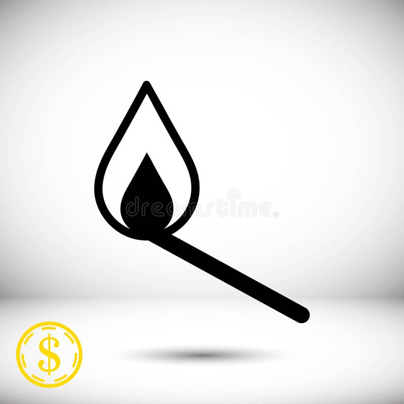 Match Icon, Vector Illustration. Flat Design Style Stock Vector ...