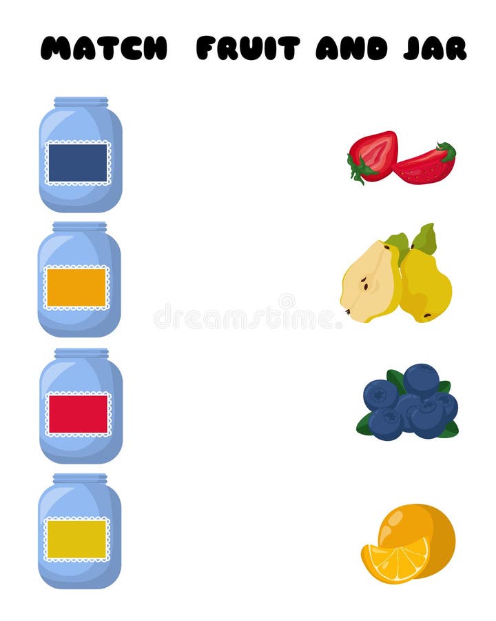 Match Jars and Fruits, Educational Game for Educational Kids Activities ...