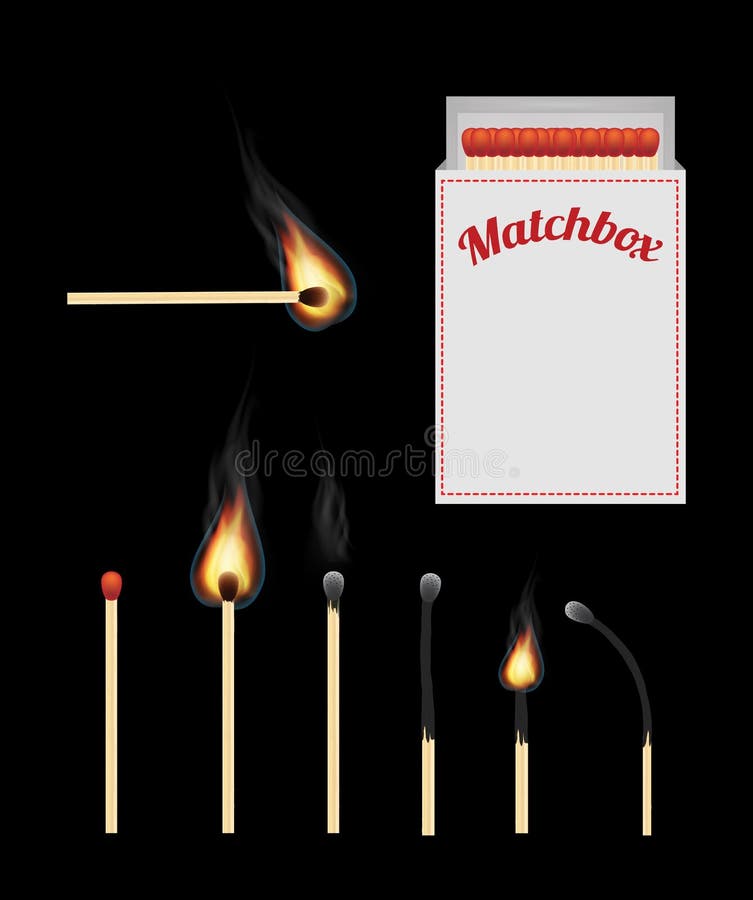 Matchstick Lights by Striking Matchbox Stock Vector - Illustration of ...